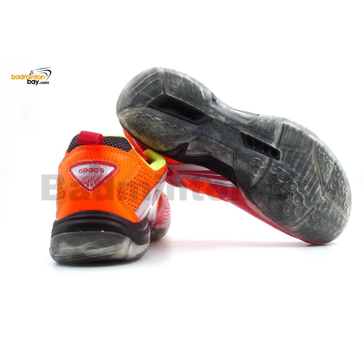 Apacs Cushion Power 071 Orange Badminton Shoes With Transparent Outsole ...