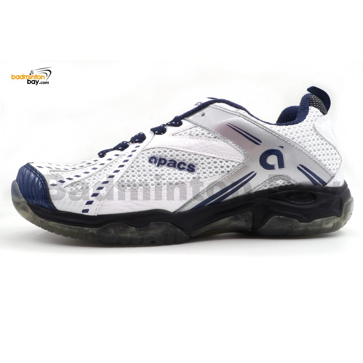 Apacs Cushion Power 071 White Badminton Shoes With Transparent Outsole ...