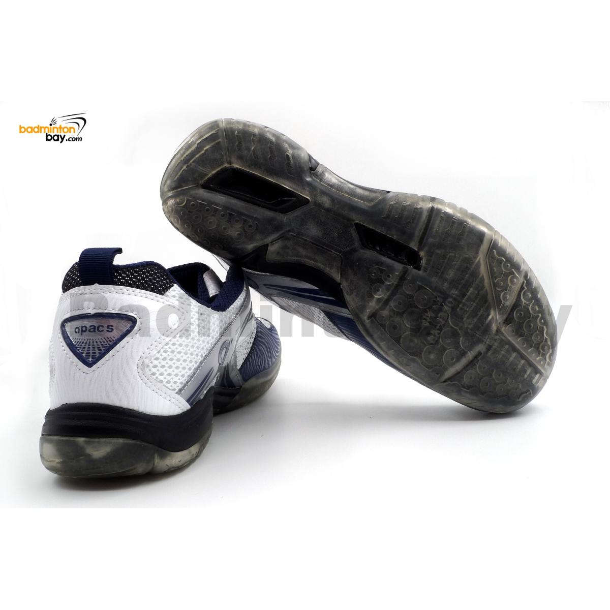 Apacs Cushion Power 071 White Badminton Shoes With Transparent Outsole ...