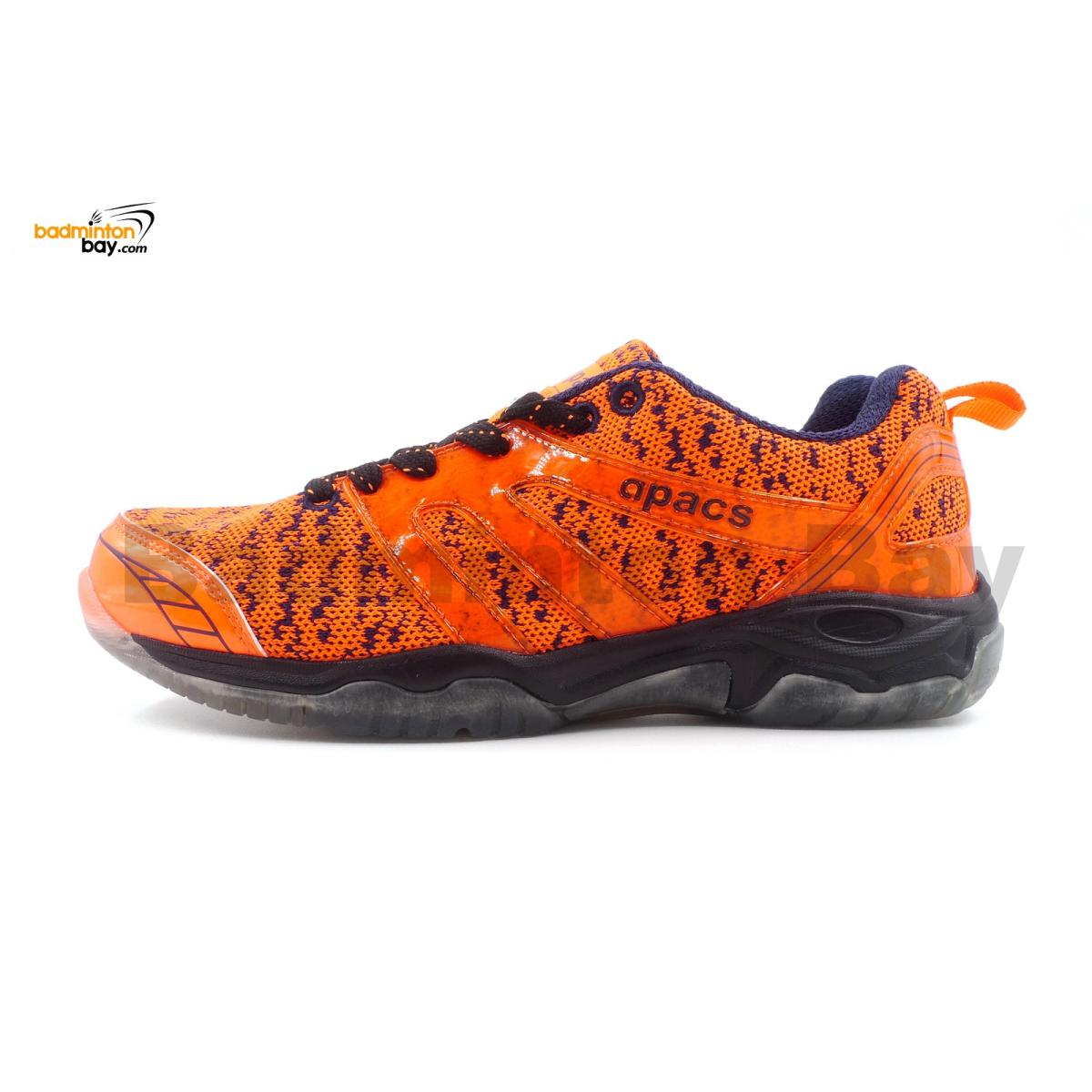 Apacs Cushion Power 072 Orange Badminton Shoes With Transparent Outsole ...