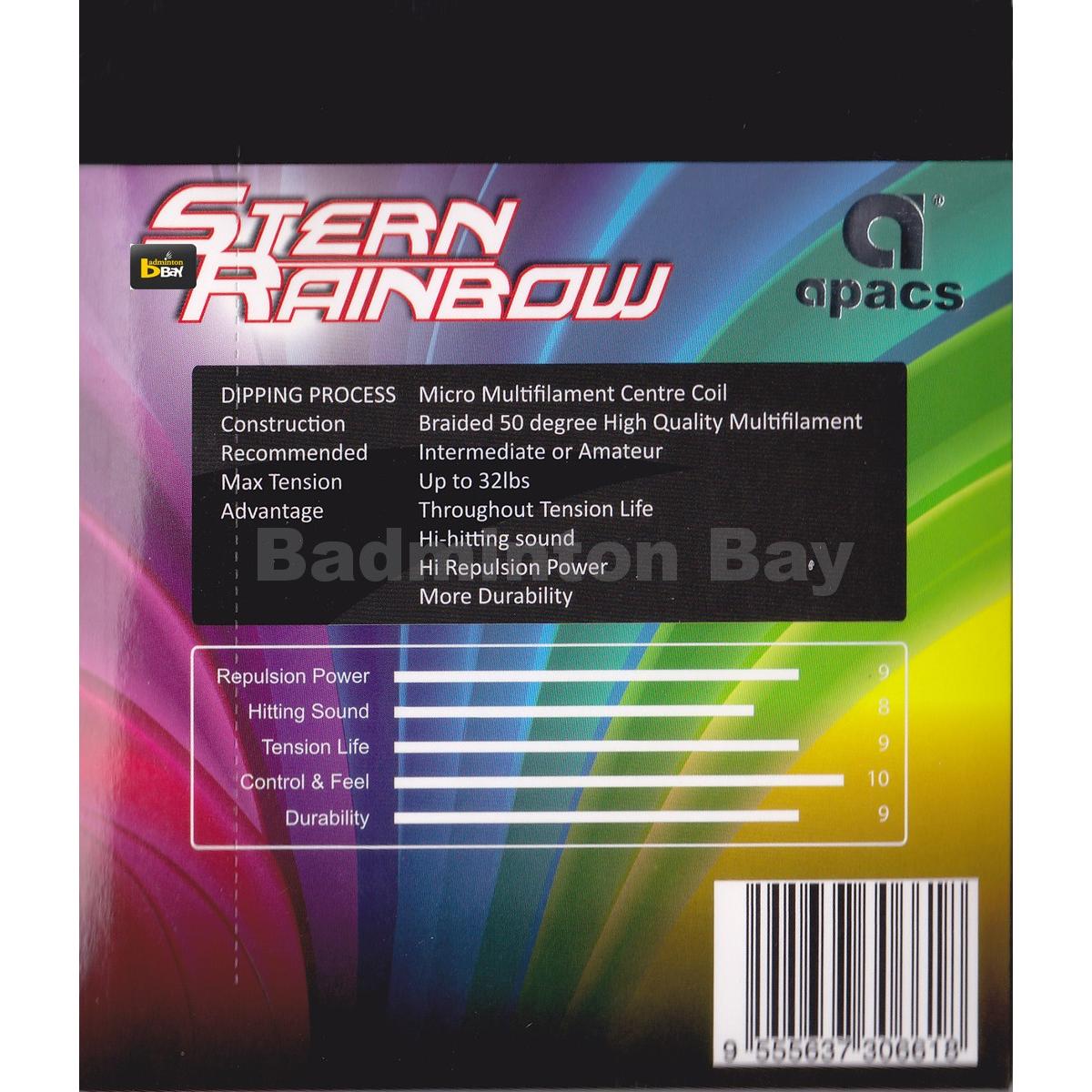 ~Out of stock Apacs Stern Rainbow (0.66mm) Colourful Badminton String ...
