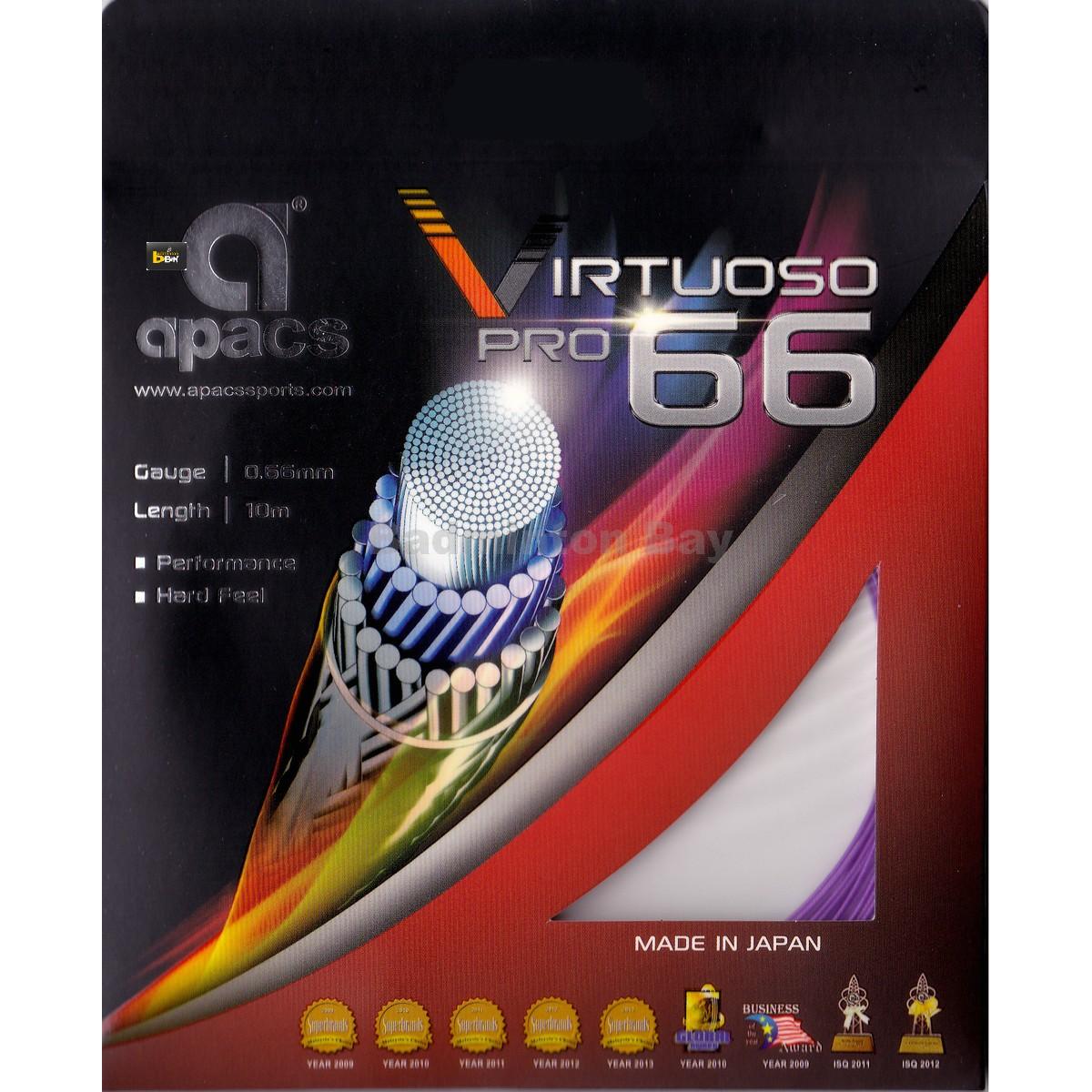 Apacs Virtuoso Pro 66 (0.66mm) Badminton String Made in Japan - Hard Feel