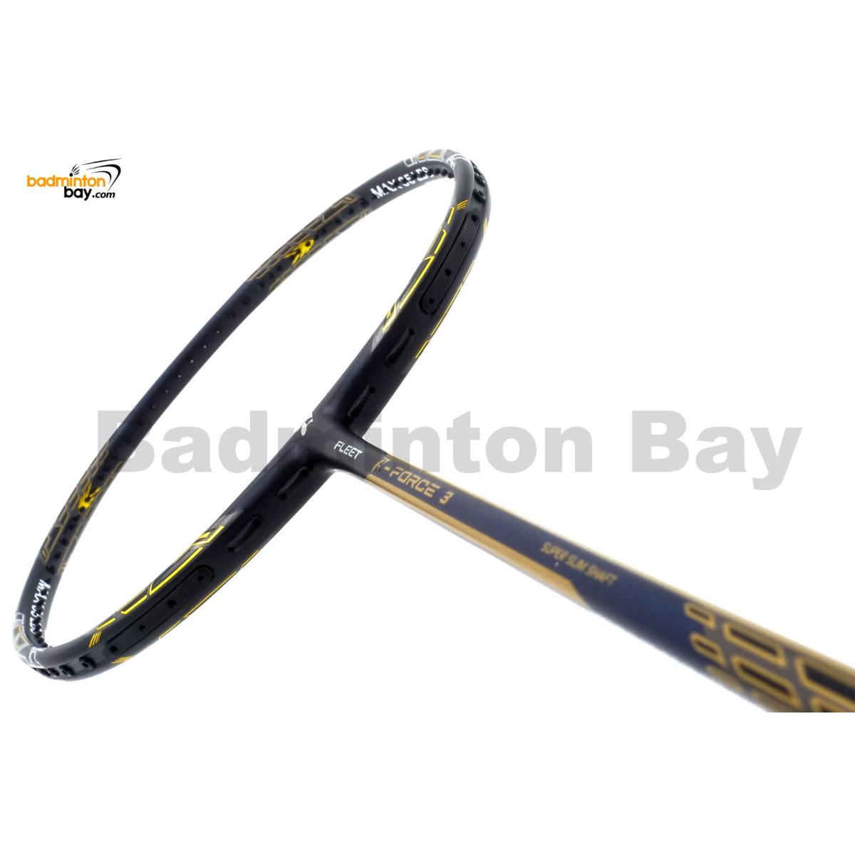 Fleet F Force III Black Gold Compact Frame Badminton Racket (4U)