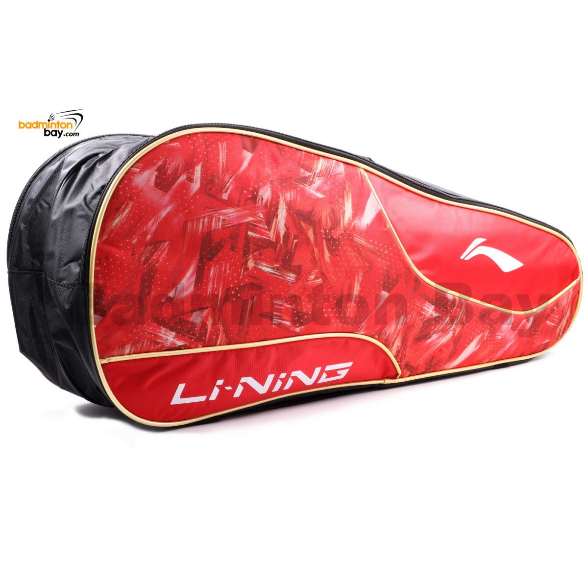 Li Ning 2 Compartments Thermal Badminton Racket Bag ABDN238-2 Red